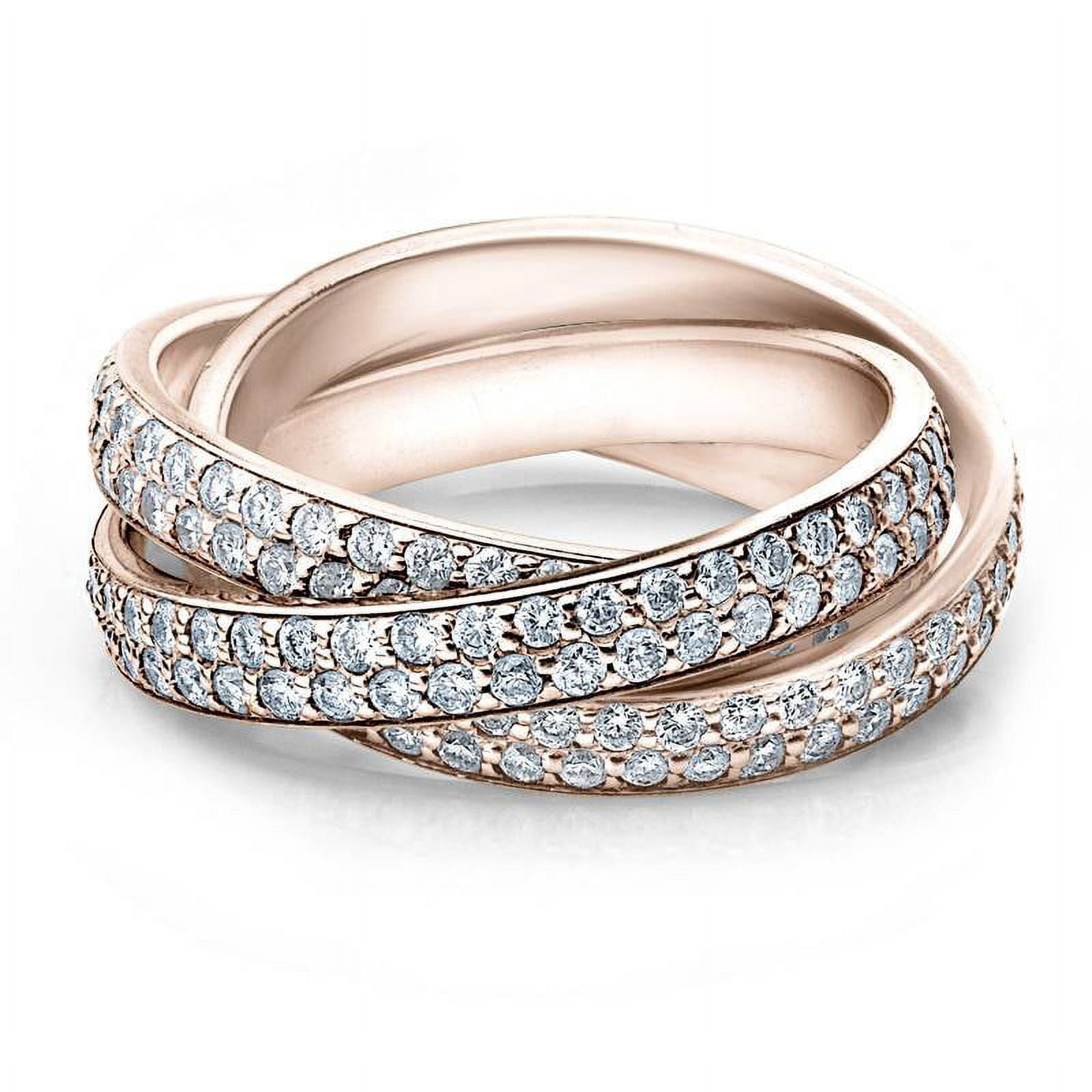 Pompeii 2 3/4ct Rolling Ring Diamond Pave Eternity 14K Rose Gold (G/H ...
