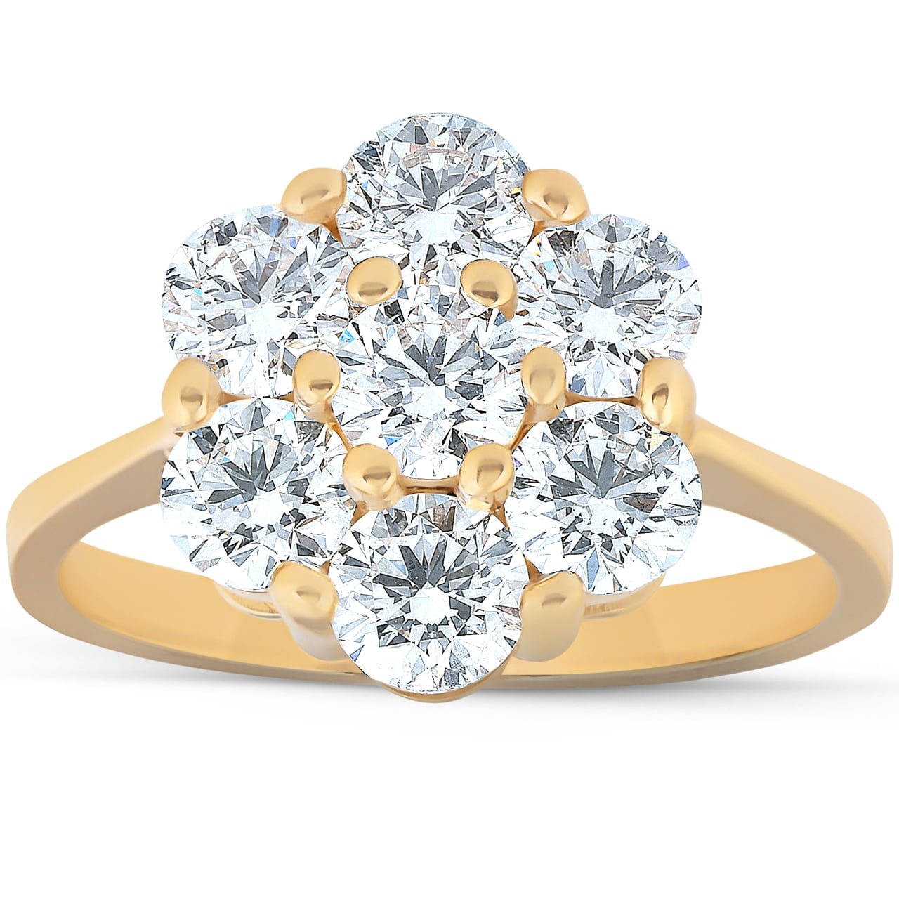 Pompeii 2 Ct Diamond EX3 Lab Grown 14k Yellow Gold Engagement Ring (((G-H)),SI(1)-SI(2 ...