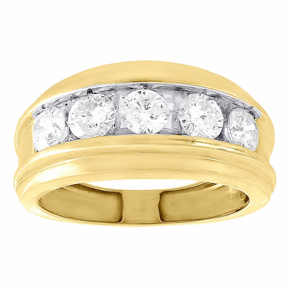 Pompeii 2 Ct Mens Diamond Wedding Ring 10k Yellow Gold (K,I2-I3 ...