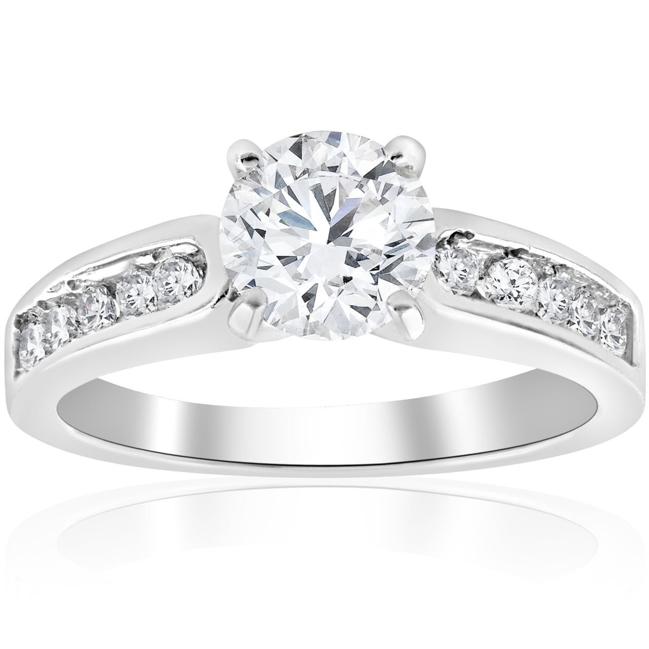 Pompeii 2 ct Diamond Solitaire Engagement Ring 14K White Gold Lab Grown (FG,VS) - Walmart.com