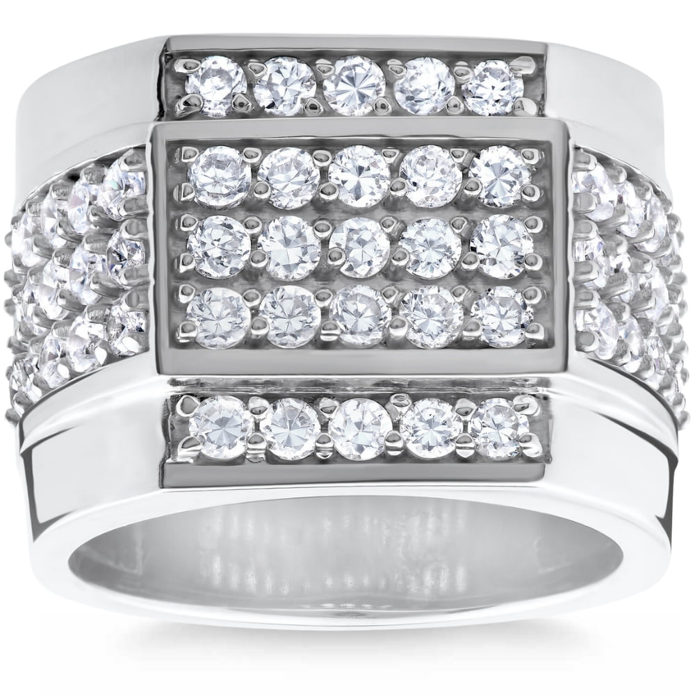 Pompeii 2 ct Mens Diamond Ring 10K White Gold (H/I,I1-I2) - Walmart.com