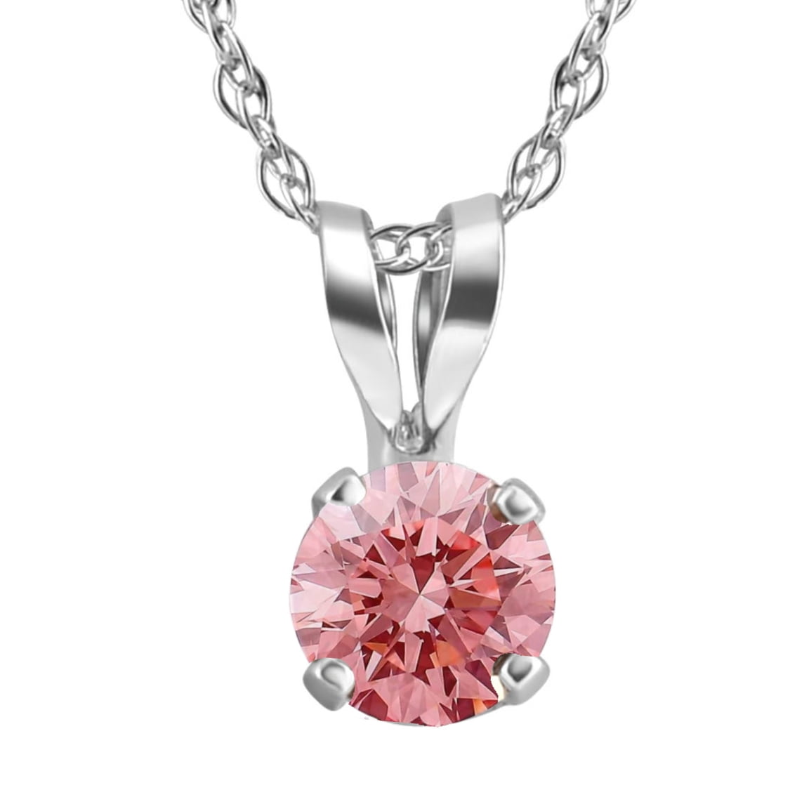 Pompeii .20 - .50Ct Pink Diamond Solitaire Pendant 14k Gold Lab Grown ...