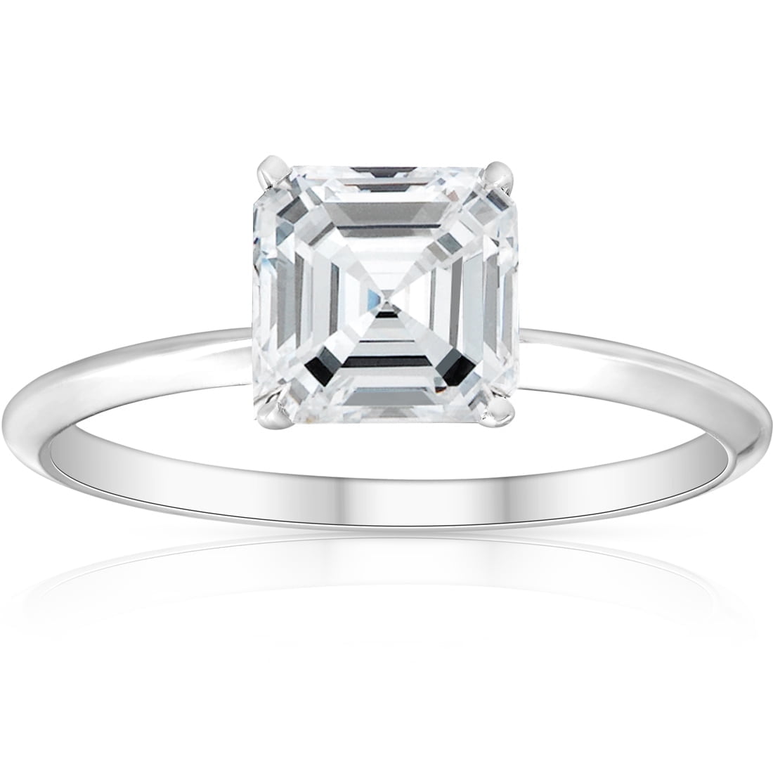 Pompeii3 2Ct Ascher Solitaire Moissanite Engagement Ring in White ...