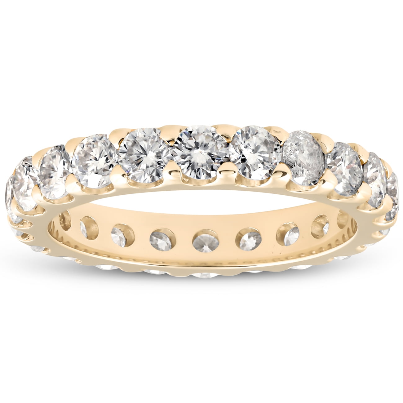 Pompeii3 2Ct Diamond Eternity Ring 10k Yellow Gold U Prong Stackable ...