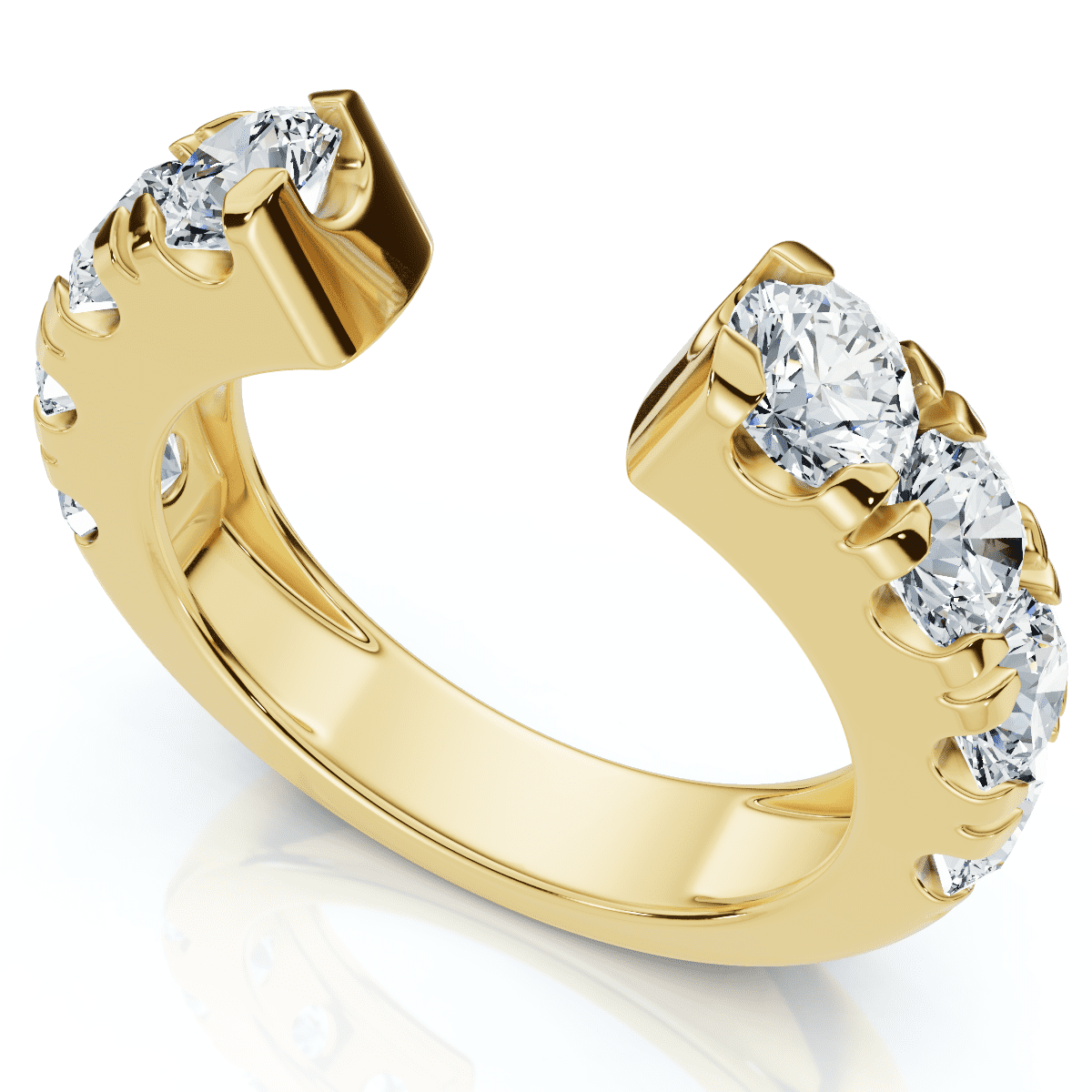 Pompeii 2Ct Lyric Diamond Open Guard Ring Wedding Band 14k Gold Lab ...