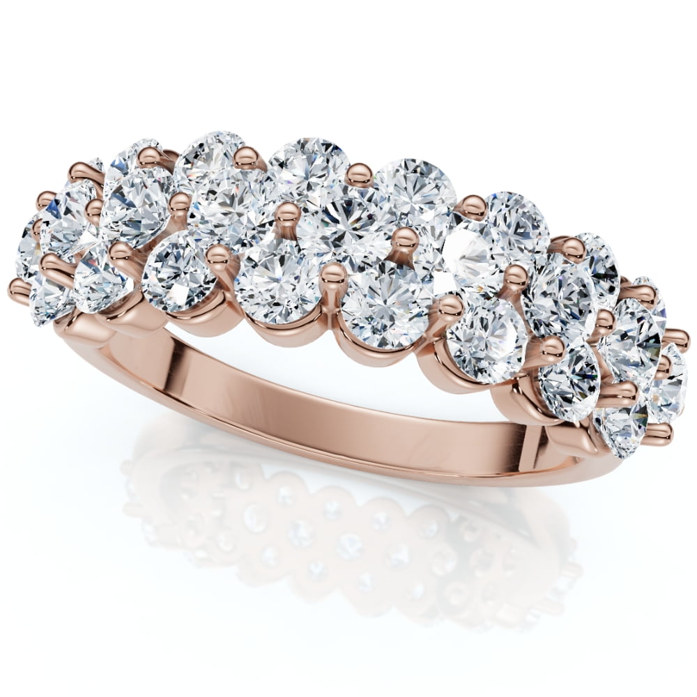Pompeii 2Ct Multi Row Diamond Anniversary Ring 14k Gold Lab Grown (FG ...