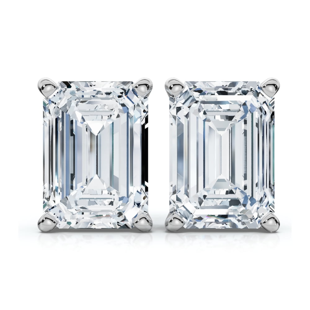 Pompeii 2Ct TW Emerald Cut Diamond Studs 14k Gold Lab Grown (F/G,VS1 ...