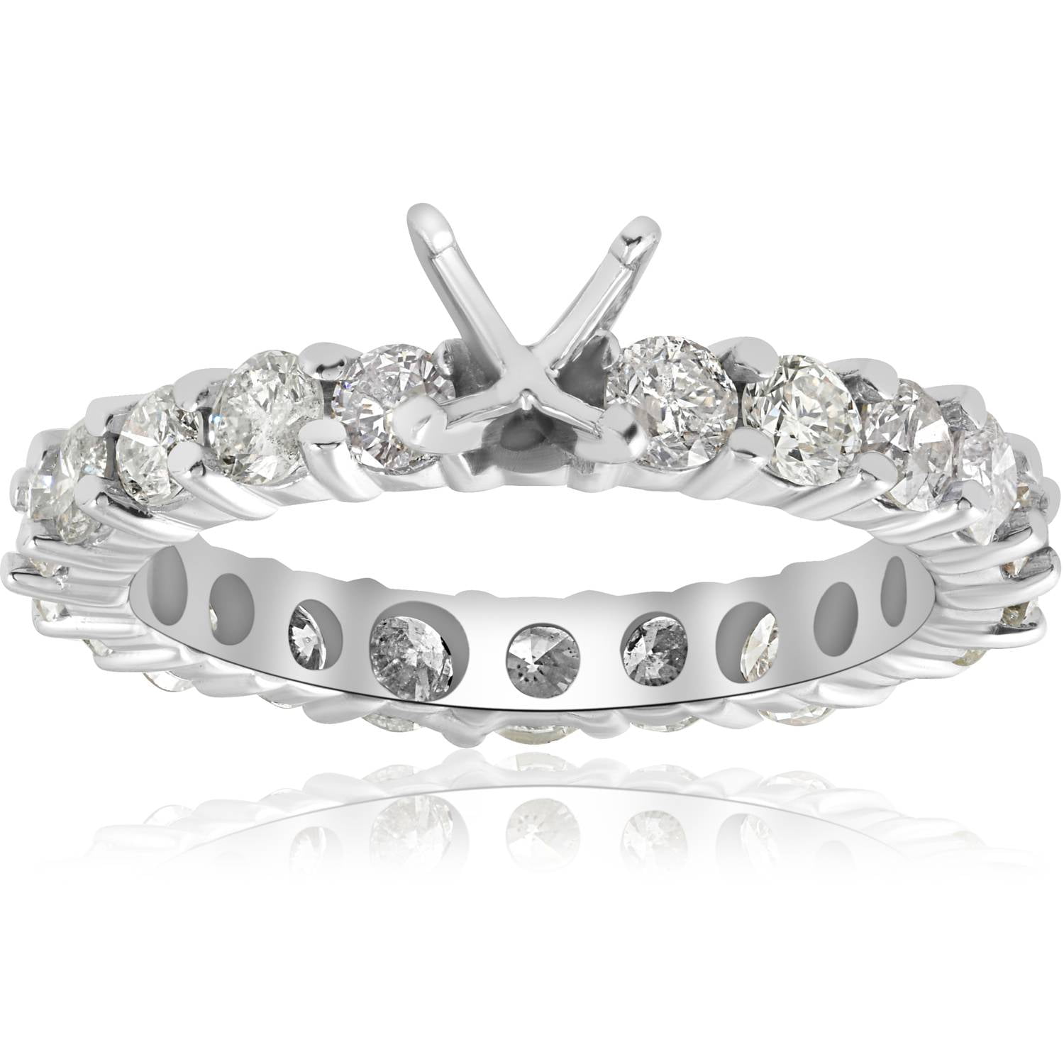 Pompeii 2ct Diamond Eternity Semi Mount Engagement Ring 14K White Ring (G/H,I1) - Walmart.com