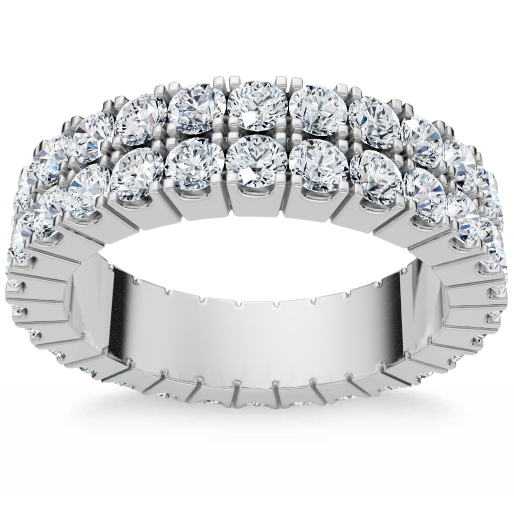 Pompeii 2ct Double Row Diamond Eternity Ring 14K White Gold (H/I,I1-I2 ...