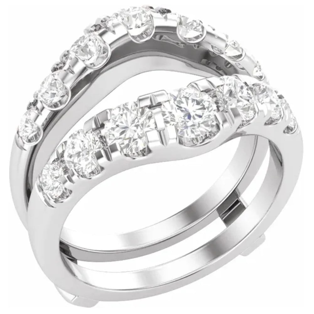 Pompeii 2ct TW Diamond Wedding Guard Band Insert Engagement Ring 14k ...
