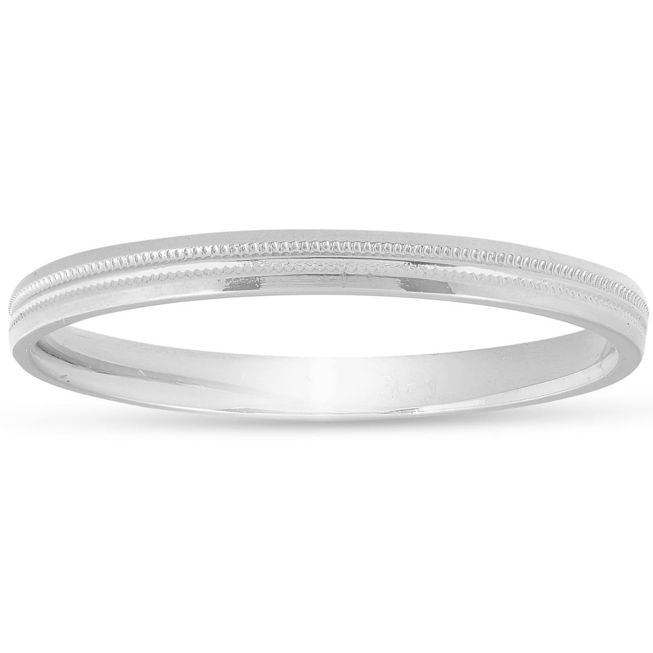 Pompeii 2mm 14K White Gold Milgrain Wedding Band Ring Brand ...