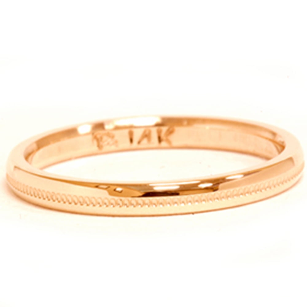 Pompeii 2mm 14K Yellow Gold Milgrain Polished Wedding Band Ring ...