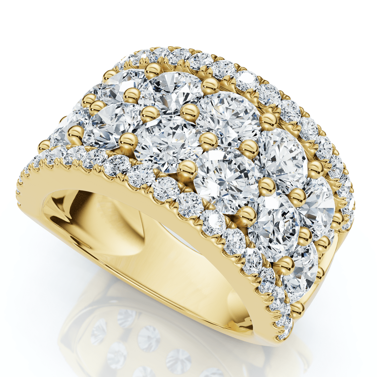 Pompeii 3 1/2Ct Diamond Wedding 11mm Wide Anniversary Ring 14k Gold Lab Grown - Walmart.com