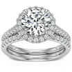 Pompeii 1 5/8 Ct Oval Diamond Engagement Ring & Matching Band 14k White Gold Lab Grown - Walmart.com