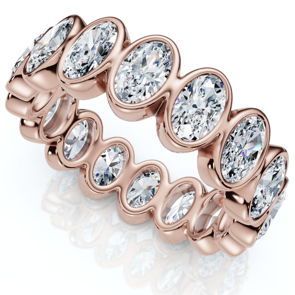 Pompeii 3 - 12Ct Oval Diamond Bezel Eternity Ring 14k Gold Lab Grown ...