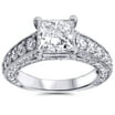 Pompeii3 3Ct Princess Cut Diamond Solitaire Engagement Ring 14k Gold Lab Grown Square Shaped ...