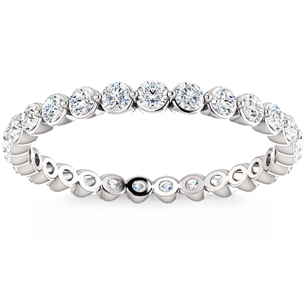 Pompeii 3/4 Ct Diamond Single Prong Eternity Ring Wedding Stackable ...