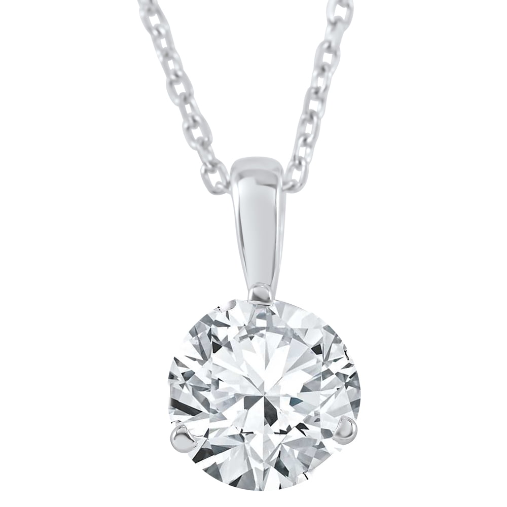 Pompeii 3/4 ct Solitaire Lab Grown Diamond Pendant available in 14K and ...