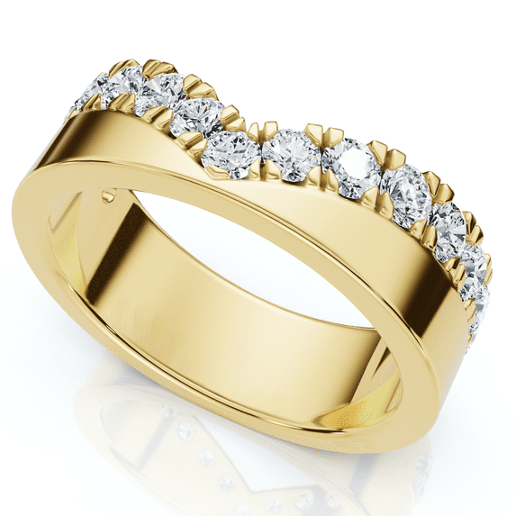 Pompeii 3/4Ct Diamond Kai Wedding Stackable Guard Ring 14k Gold or ...