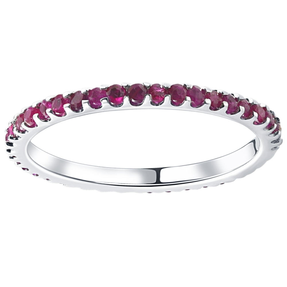 Pompeii 3/4Ct Ruby Eternity Ring Anniversary Band 10k White Gold (,) - Walmart.com