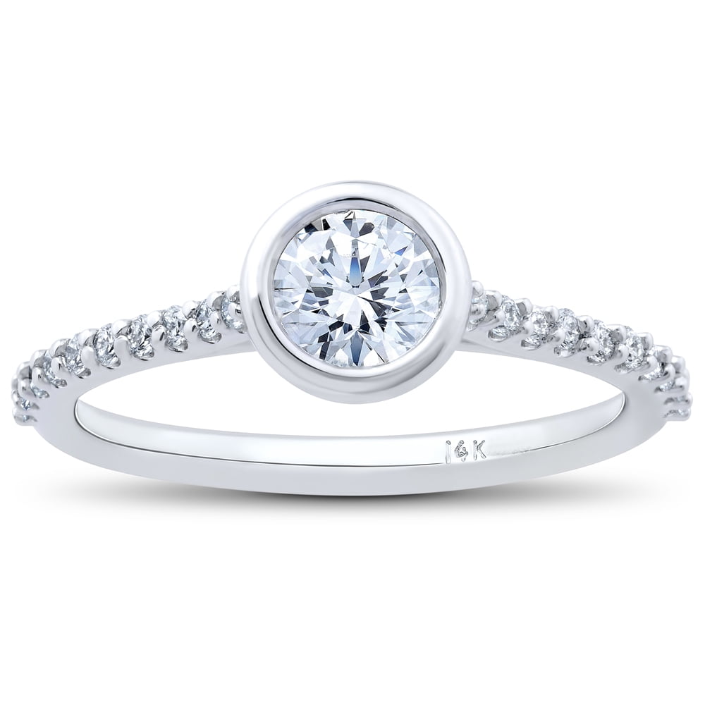 Pompeii 3/4ct Charlotte Lab Created Diamond Engagement Ring 14k White ...