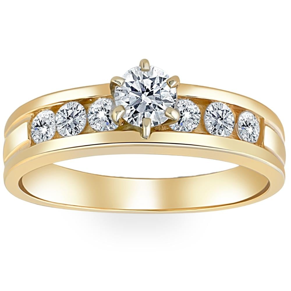 Pompeii 3/4ct Diamond Engagement Ring 14K Yellow Gold (H/I,I1-I2 ...