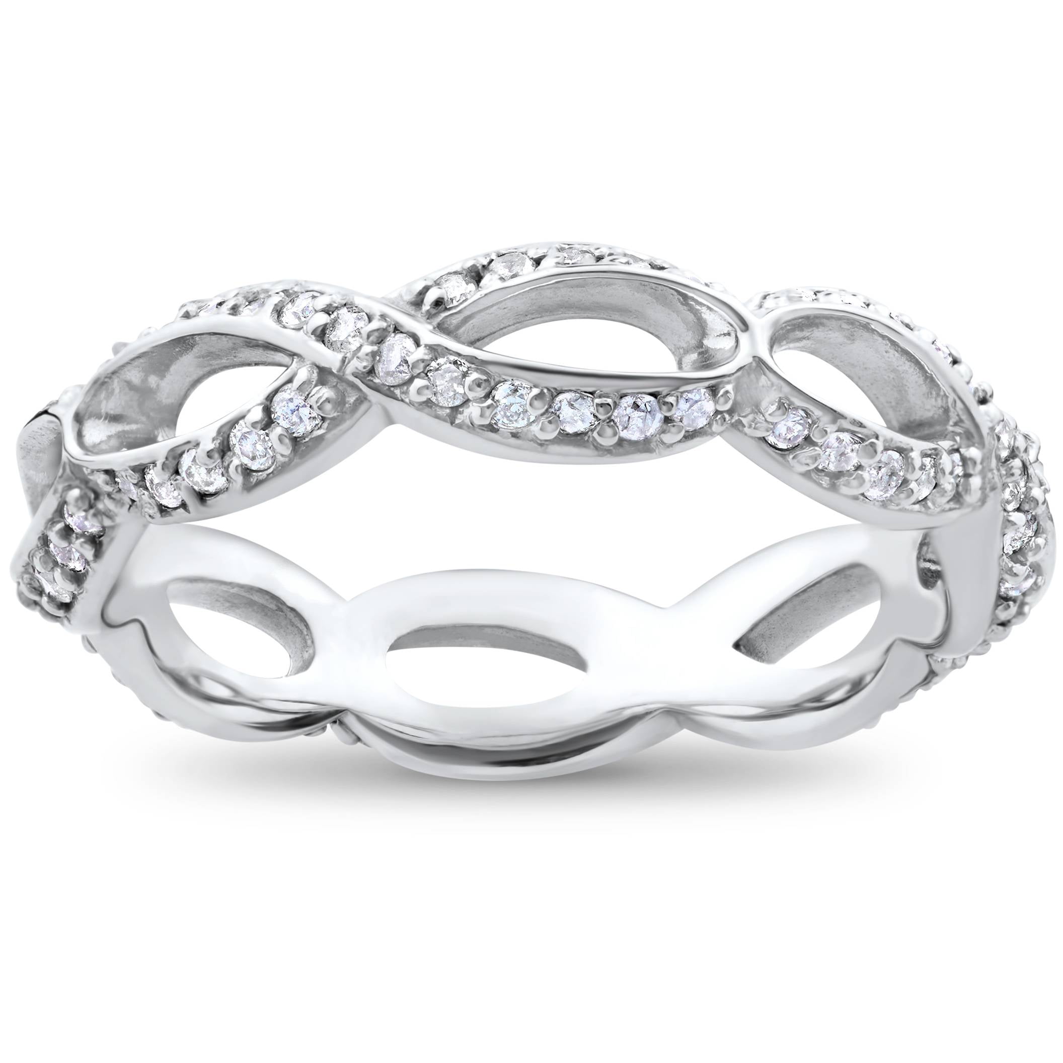 Pompeii 3/4ct Diamond Infinity Eternity Ring 14K White Gold (H/I,I1-I2 ...