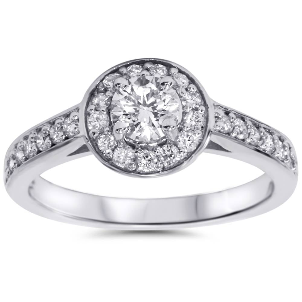 Pompeii 3/4ct Halo Diamond Engagement Ring 14K White Gold (G/H,I1-I2) - Walmart.com