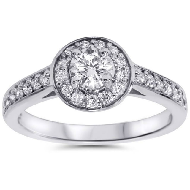 Pompeii 3/4ct Halo Diamond Engagement Ring 14K White Gold (G/H,I1-I2) - Walmart.com