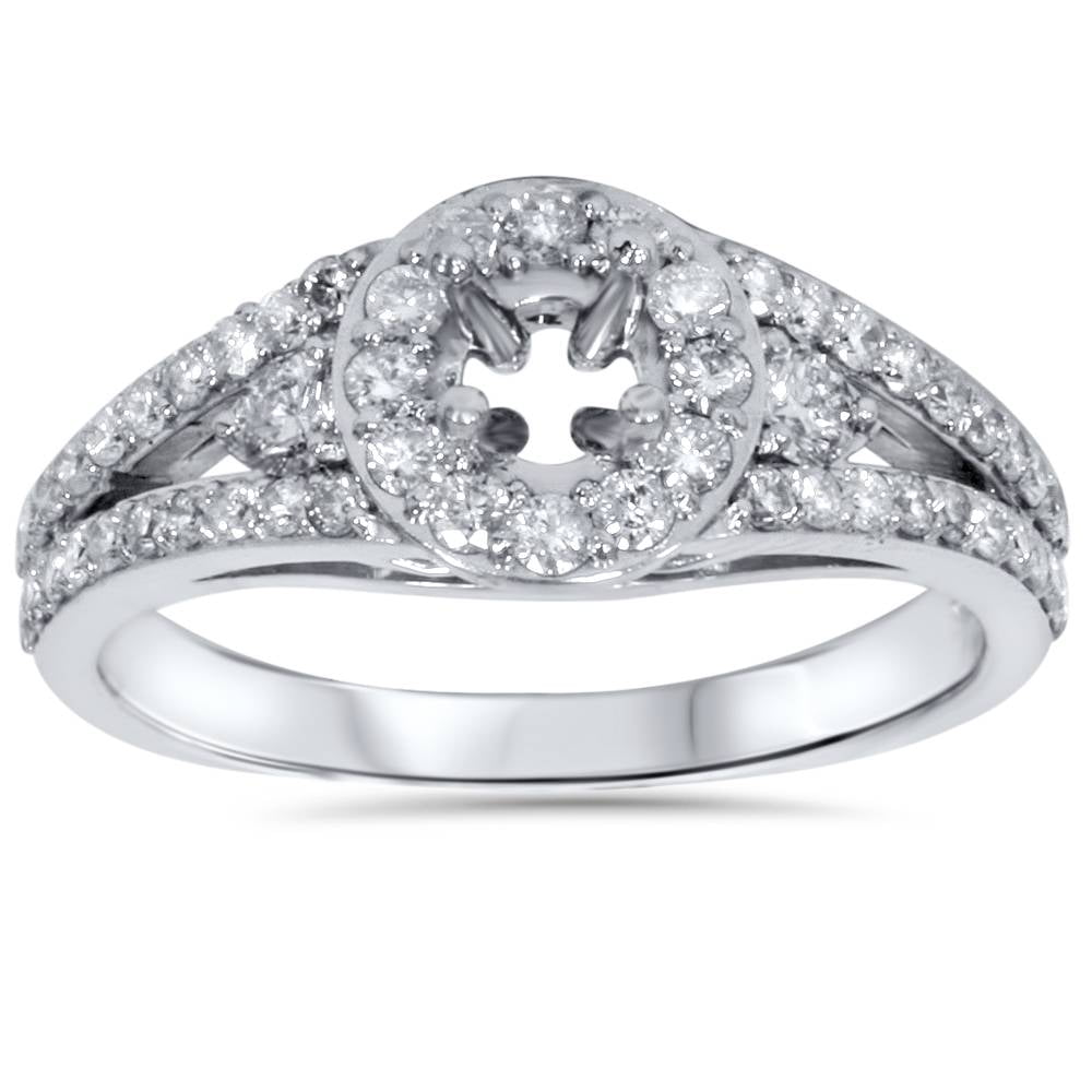 Pompeii 3/4ct Halo Diamond Engagement Ring Setting 14K White Gold (G/H,I1-I2) - Walmart.com