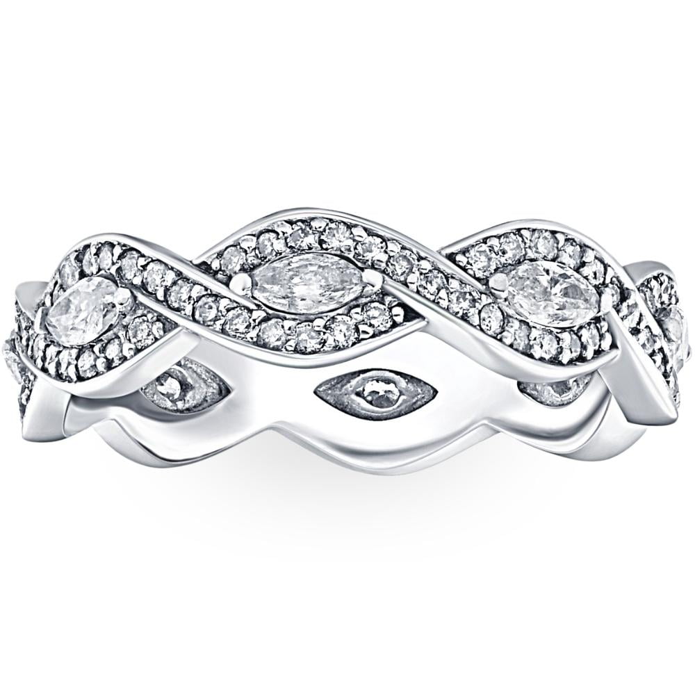 Pompeii 3/4ct Marquise & Diamond Stackable Infinity Eternity Ring 14K ...