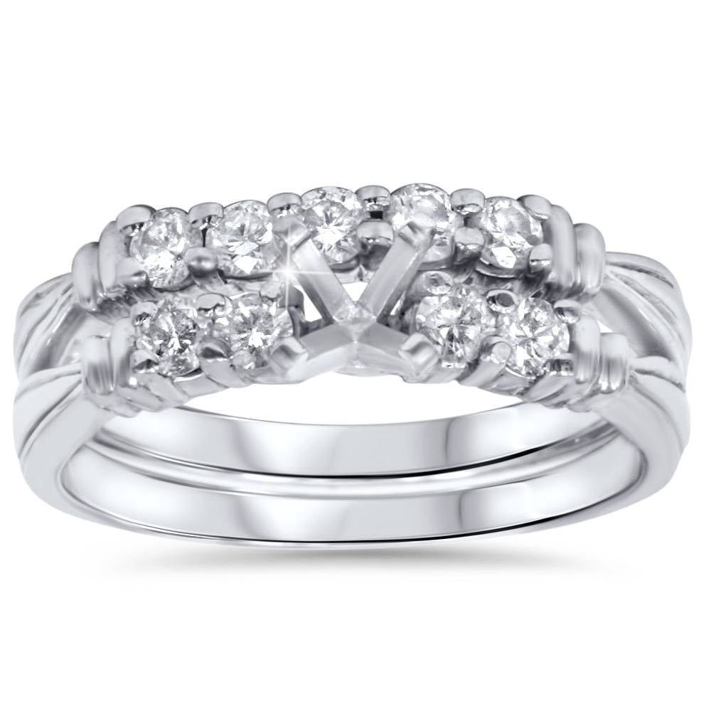 Pompeii 3/4ct Prong Diamond Ring Set 14K White Gold (G/H,I1) - Walmart.com