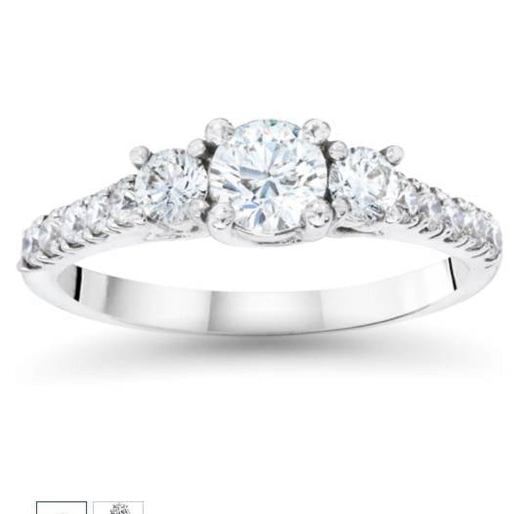Pompeii 3/4ct Three Stone Diamond Ring 14K White Gold (FG,VS) - Walmart.com