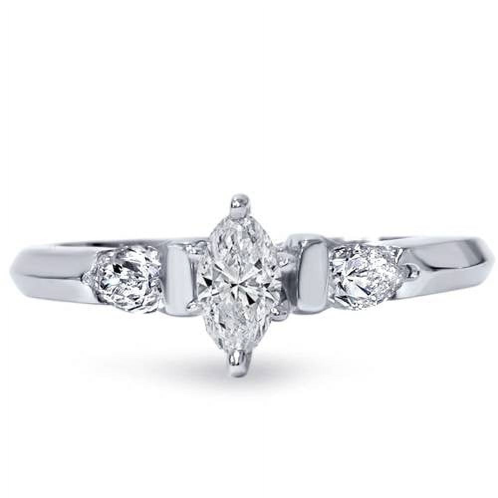 Pompeii 3/4ct Three Stone Diamond Ring 14K White Gold (G,I1) - Walmart.com