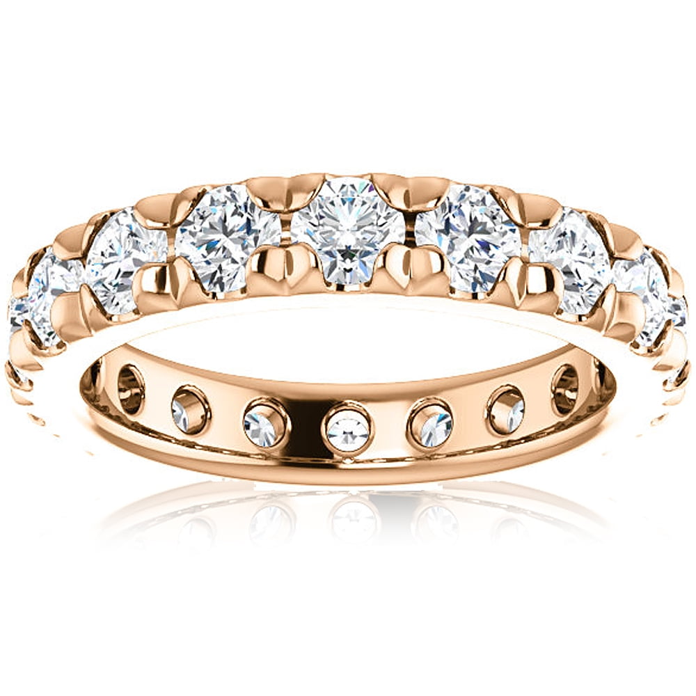 Pompeii 3 5/8 Diamond Pave Set Eternity Wedding Ring 14k Rose Gold (I/J ...
