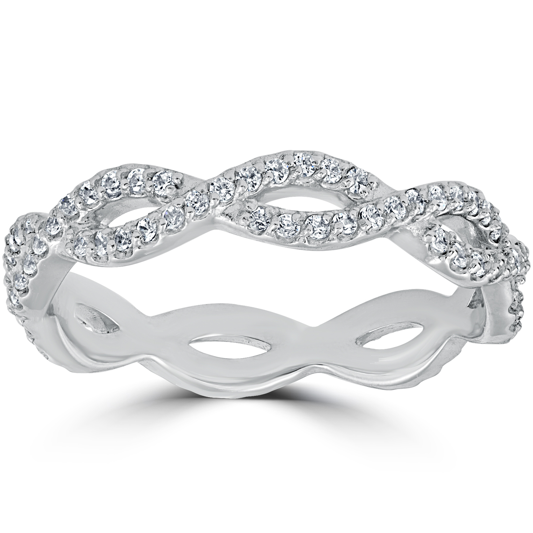 Pompeii 3/8 cttw Diamond Infinity Eternity Wedding Ring Stackable Band ...