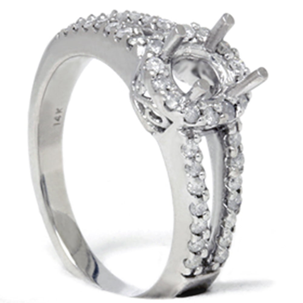 Pompeii 3/8ct Diamond Engagement Setting Split Shank 14K Ring (G/H,I2 ...