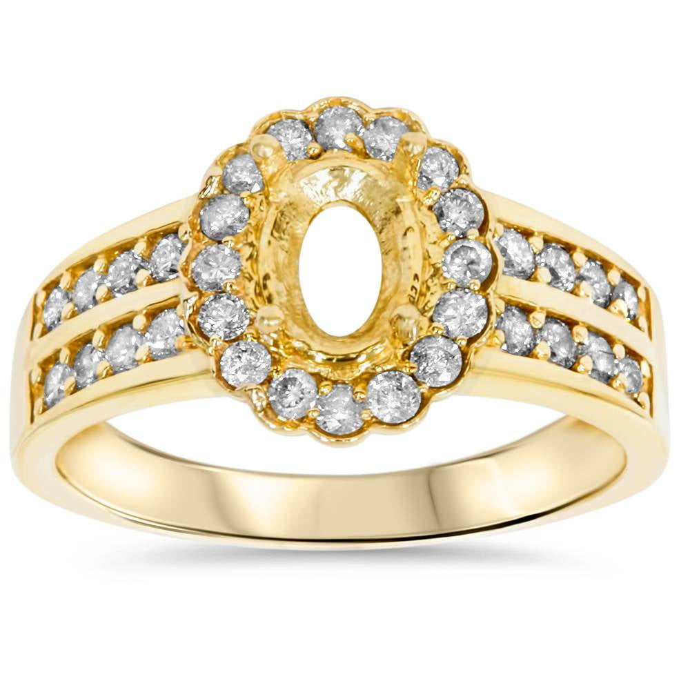 Pompeii 3/8ct Oval Shape Diamond Gold Engagement Ring Setting (I/J,I1 ...