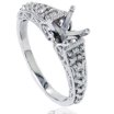 Pompeii 3/4ct 3-Stone Pave Cushion Halo Diamond Engagement Ring Vintage 10k White Gold - Walmart.com