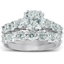 Pompeii 1 5/8 Ct Oval Diamond Engagement Ring & Matching Band 14k White Gold Lab Grown - Walmart.com