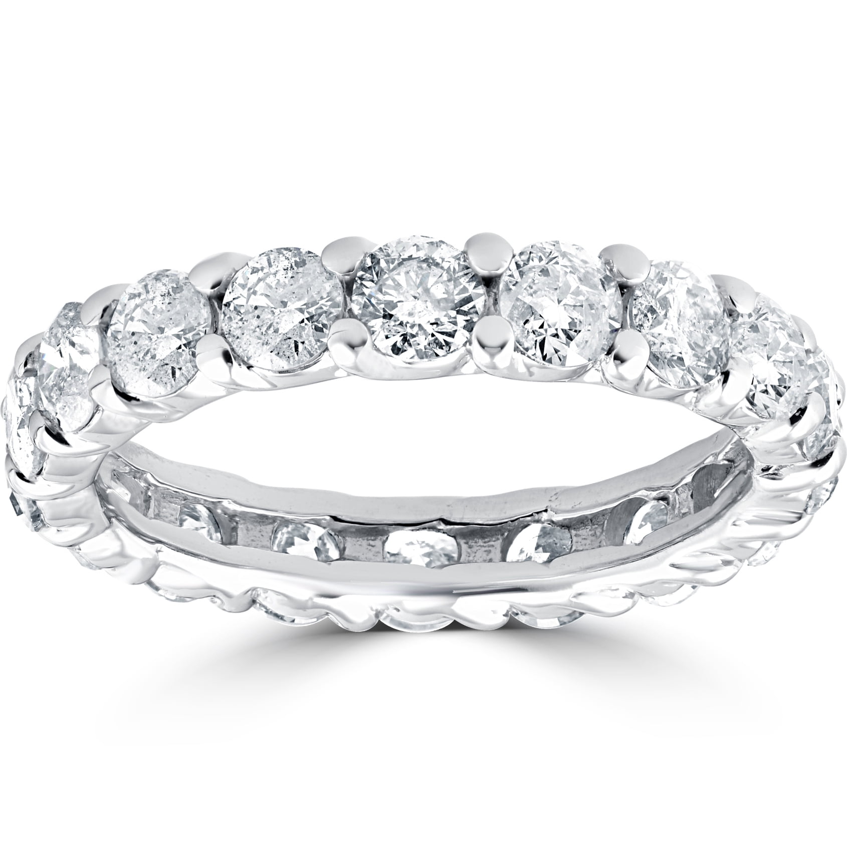 Pompeii 3Ct Diamond Eternity Wedding Ring Lab Grown Diamonds 14k White ...