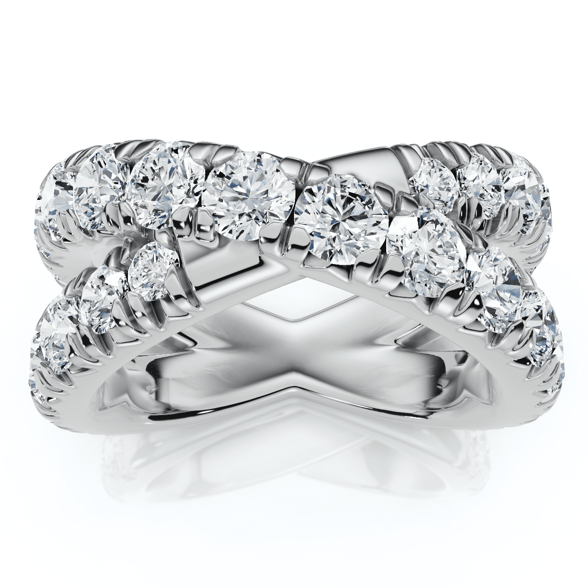 Pompeii 3Ct Diamond Heavy Crossover Right Hand Ring 14k Gold or ...