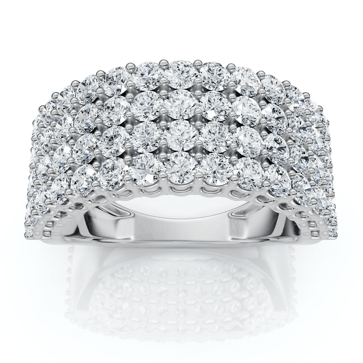 Pompeii 3Ct Diamond Wide Four Row Anniversary Ring Gold Lab Grown (F/G ...
