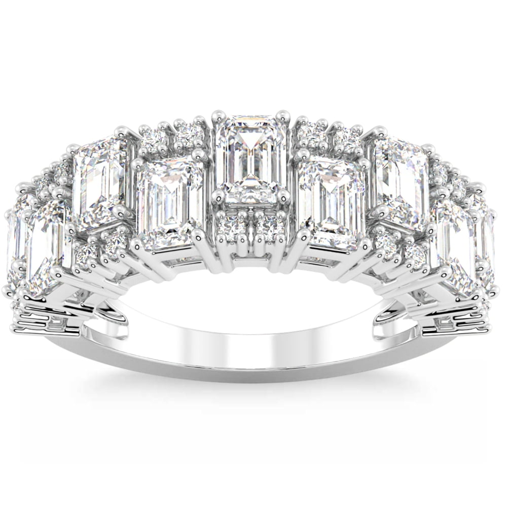 Pompeii 3Ct Emerald Cut Wedding Ring Anniversary Band 14k Gold Lab ...