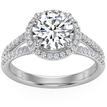 Pompeii 3/4 Ct Halo Round EX3 Lab Grown Diamond Engagement Halo Ring 10k Yellow Gold - Walmart.com