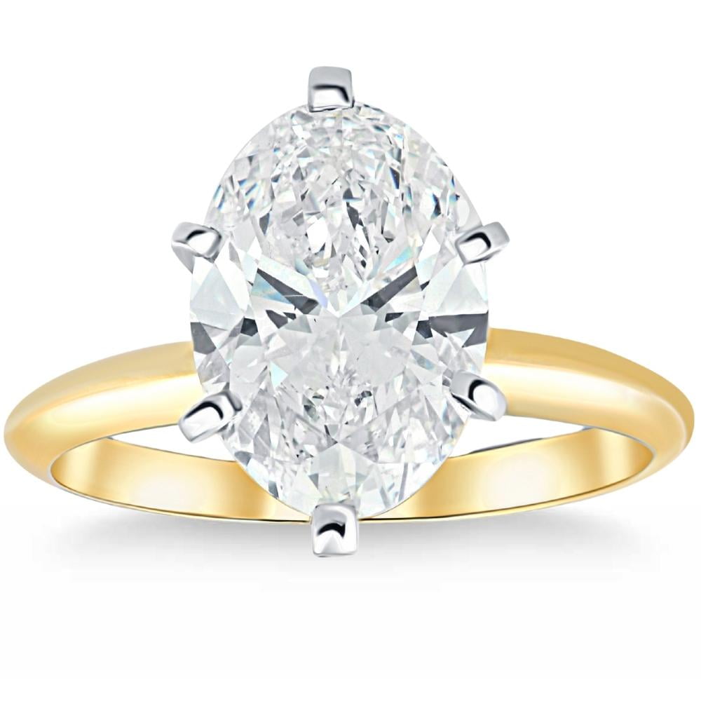 Pompeii3 Bridal 3Ct Oval Diamond 14k Gold Solitaire Engagement Ring Lab ...