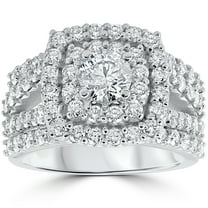 Pompeii 1 5/8 Ct Oval Diamond Engagement Ring & Matching Band 14k White Gold Lab Grown - Walmart.com