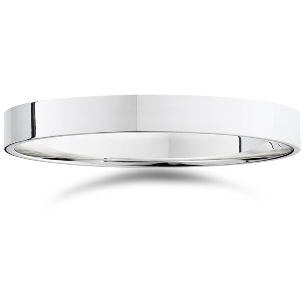 Pompeii 3mm Flat High Polished Wedding Band 14K White Gold ...