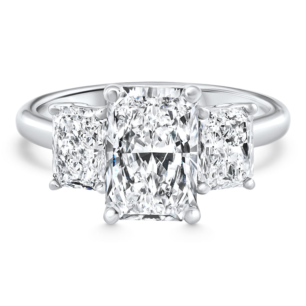 Pompeii 4 - 7 Ct Radiant Cut 3-Stone Diamond Engagement Ring 14k or ...