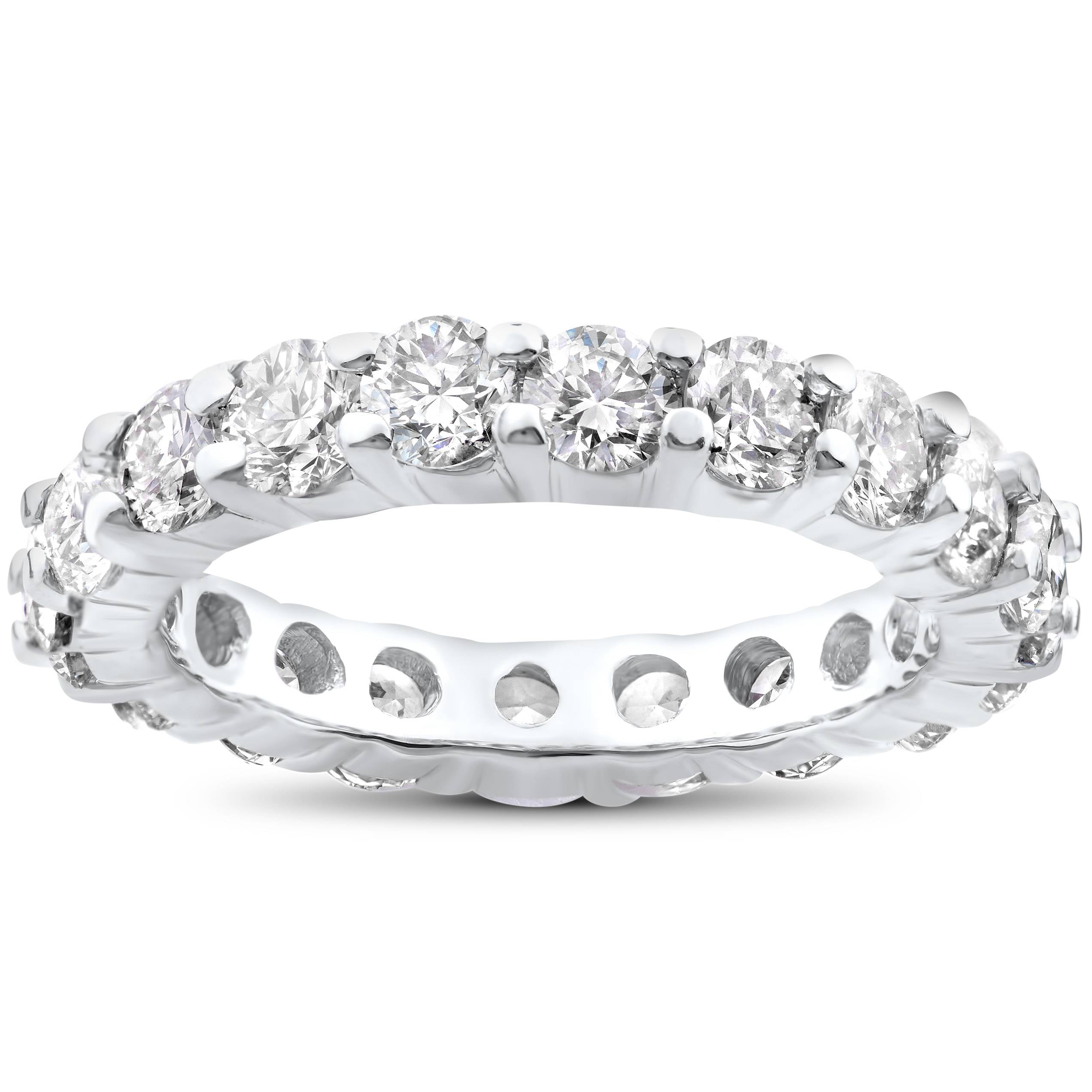 Pompeii 4 ct Diamond Eternity Wedding Ring 14K White Gold (I-J,I2-I3 ...